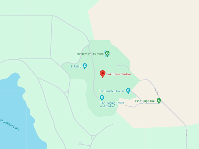 bok tower gardens 10 map