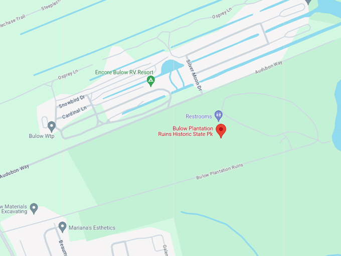 Bulow Plantation Ruins 10 map