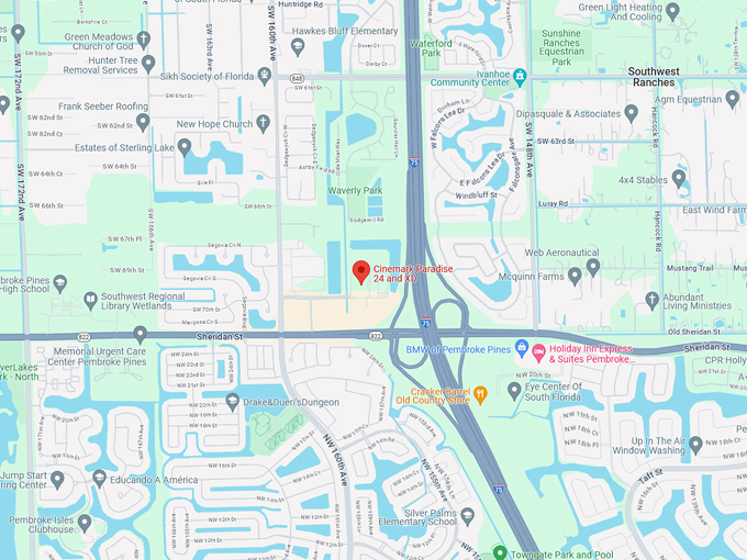 cinemark paradise 24 and xd 10 map