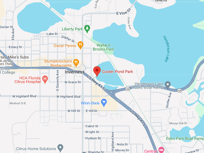 Cooter Pond Park 10 map