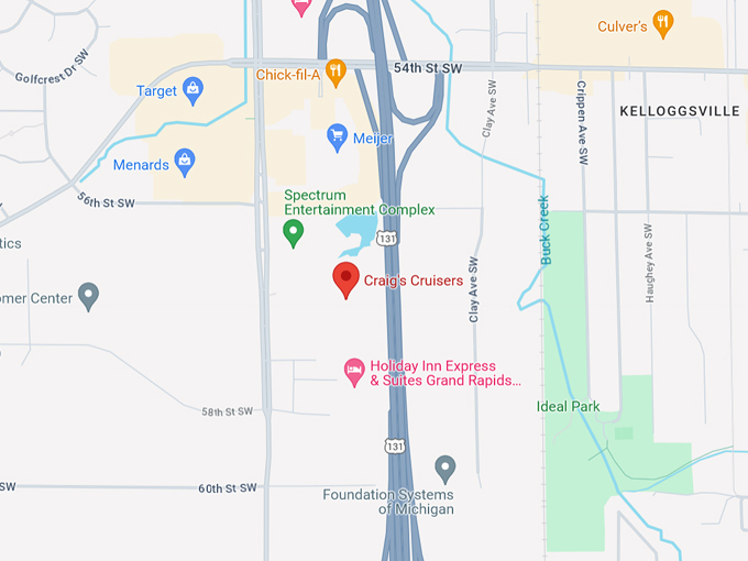 Craig's Cruisers Family Fun Center 10 Map