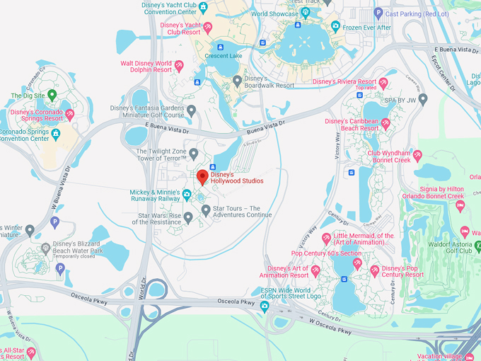 Disney's Hollywood Studios 10 map
