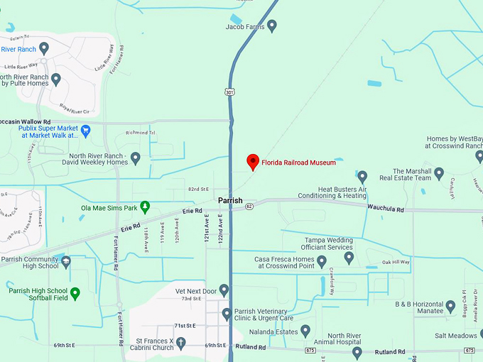 florida railroad museum 10 map