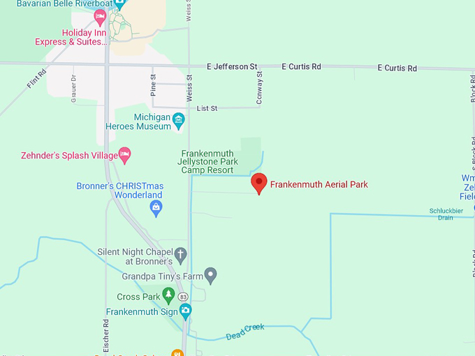 frankenmuth aerial park 10 map