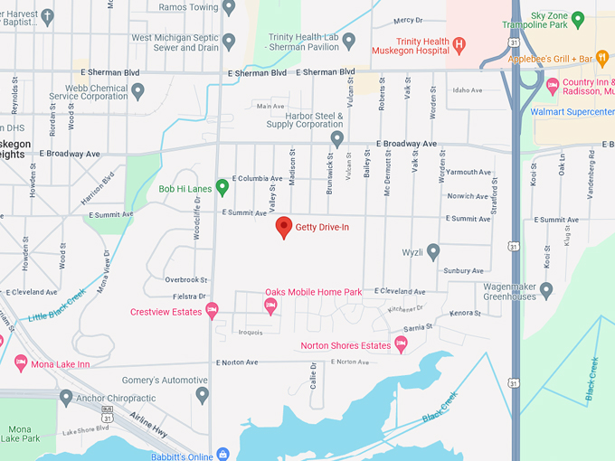 Getty Drive-In Theatre 10 map