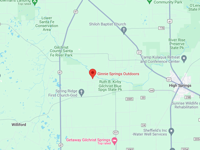 ginnie springs 10 map