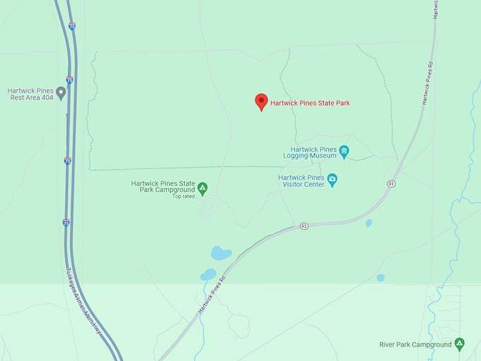Hartwick Pines State Park 10 map