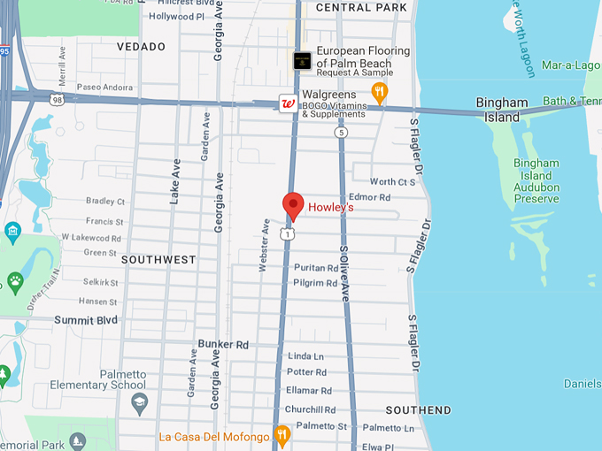howleys restaurant 10 map