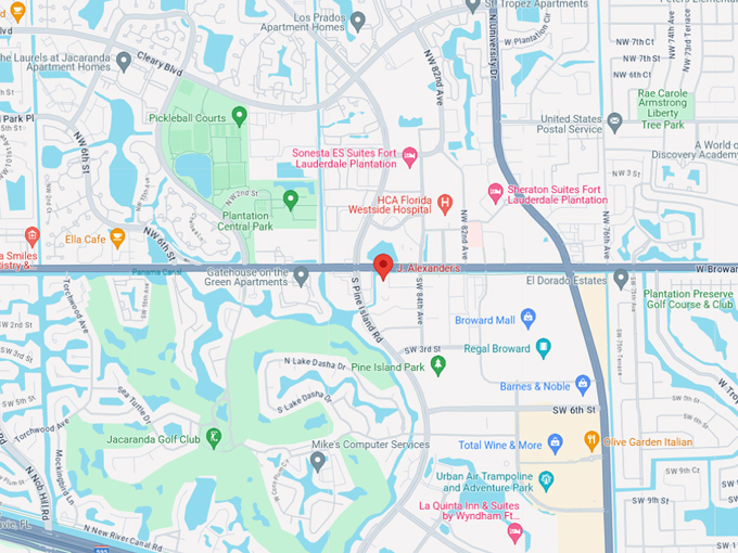 j. alexanders restaurant 10 map