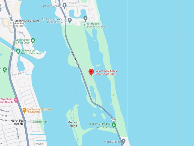 John D. MacArthur Beach State Park 10 map.