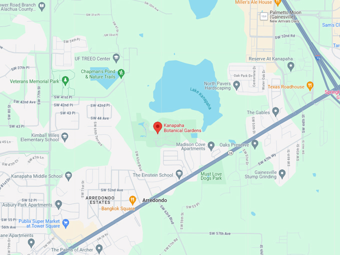 kanapaha botanical gardens 10 map