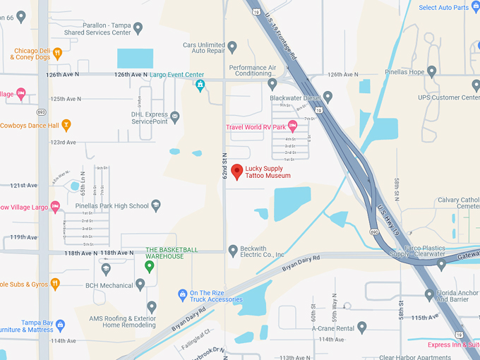 luckys tattoo museum 10 map