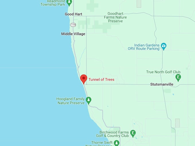 M-119 Tunnel of Trees 10 Map