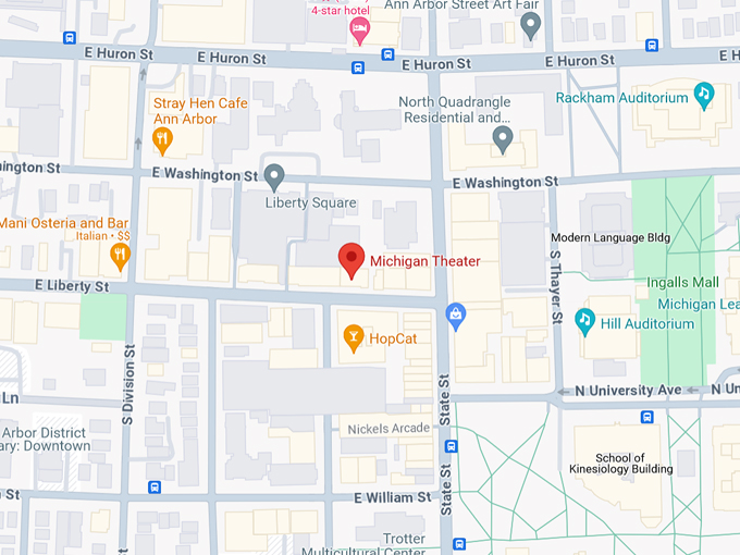 Michigan Theater 10 Map