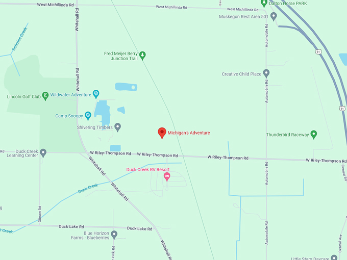 Michigan's Adventure 10 map