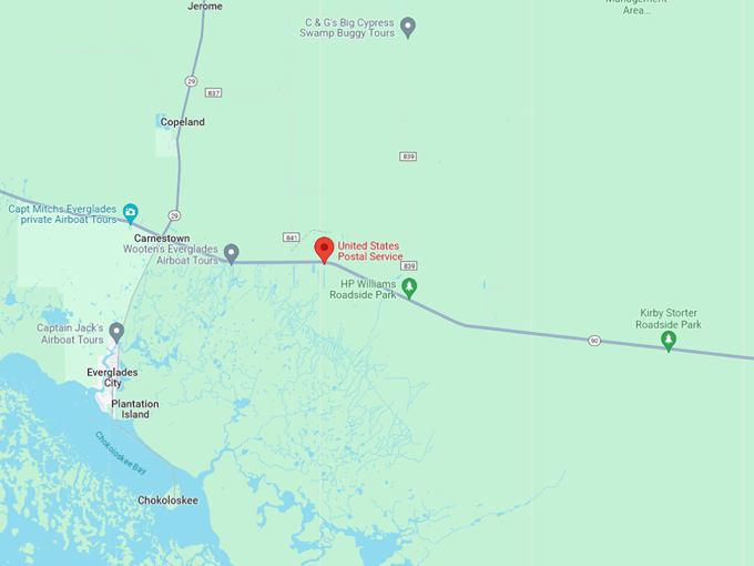 Ochopee Post Office 10 map
