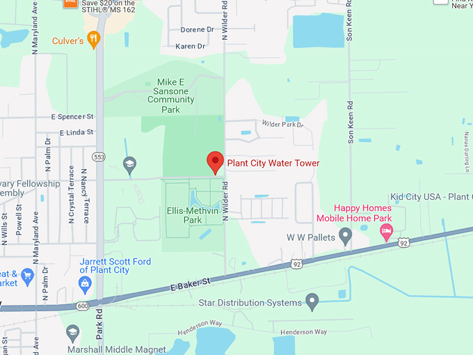 plant city water tower 10 map