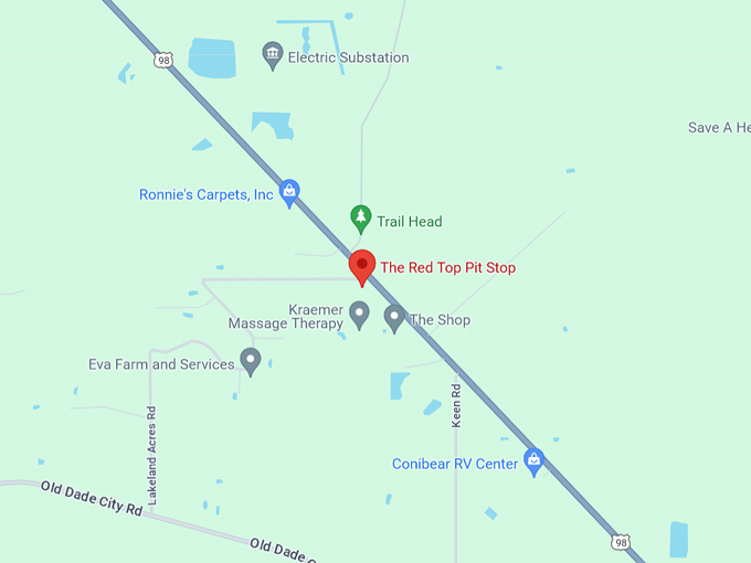 red top pit stop map