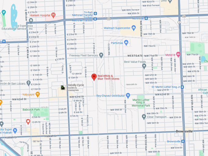 Red, White and Blue Thrift Store 10 map