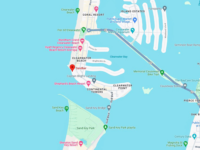 Sandbar (Clearwater Beach) 10 map