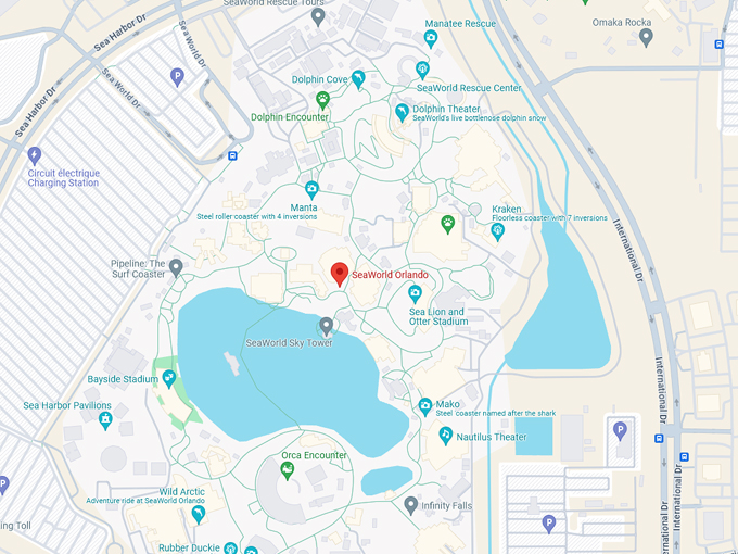 SeaWorld Orlando 10 map