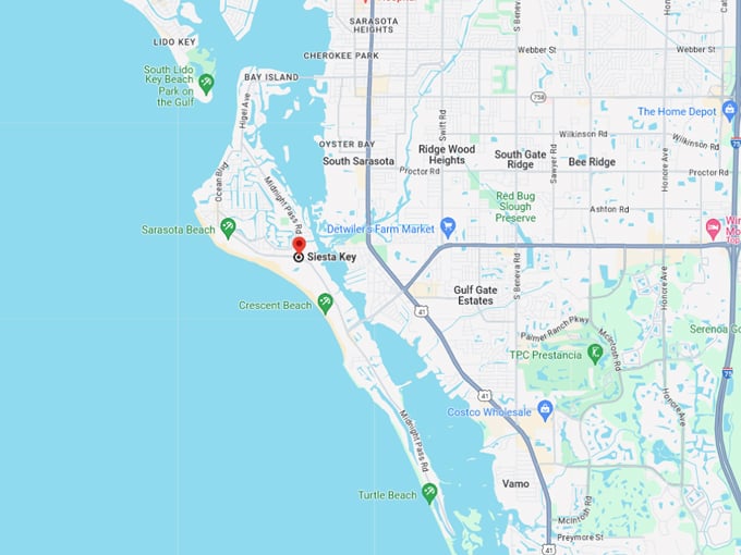 siesta key 10 map