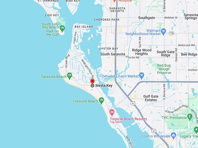 siesta key 10 map