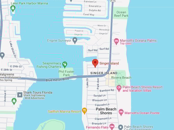 singer island 10 map