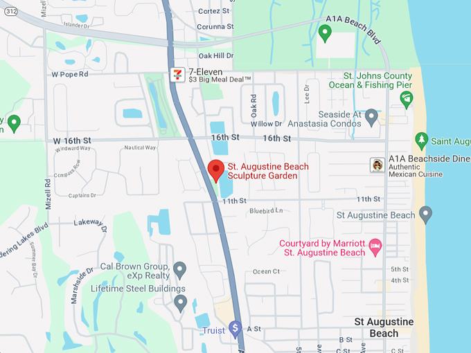 st. augustine beach sculpture garden 10 map