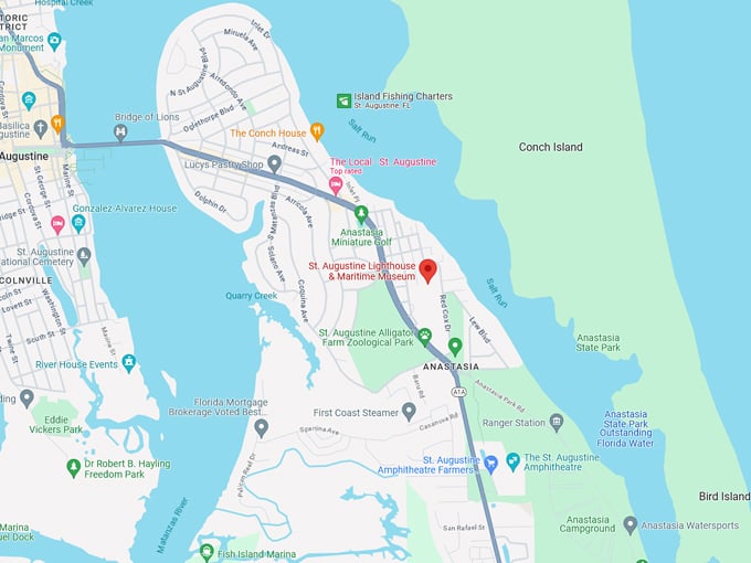 st. augustine lighthouse 10 map