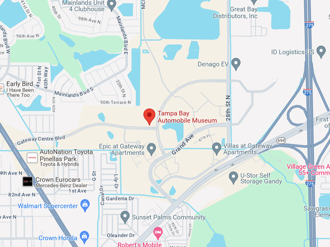 tampa bay automobile museum 10 map
