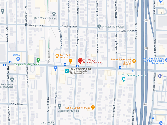 The Mitten Brewing Company 10 map