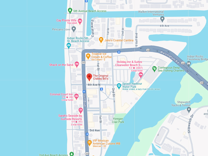 the original crabby bills 10 map