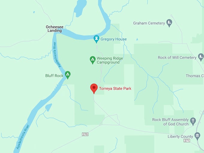 Torreya State Park 10 map