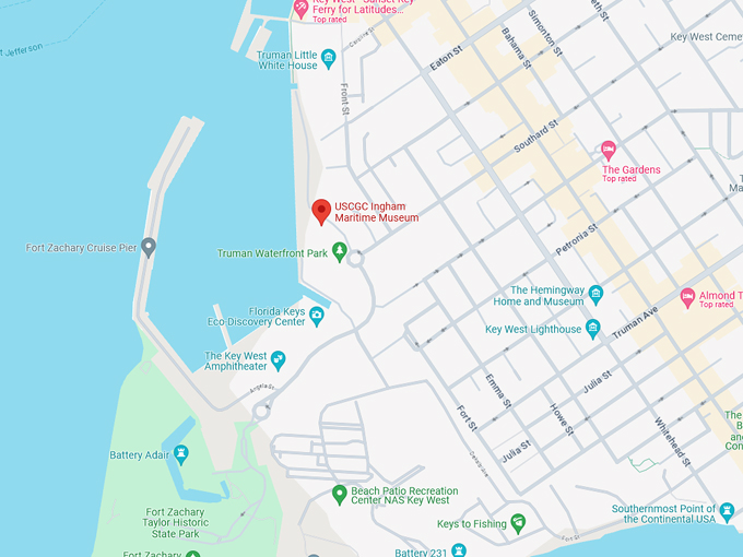 USCGC Ingham Maritime Museum 10 map