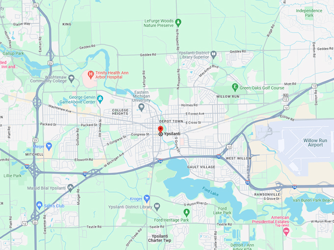 Ypsilanti 10 map