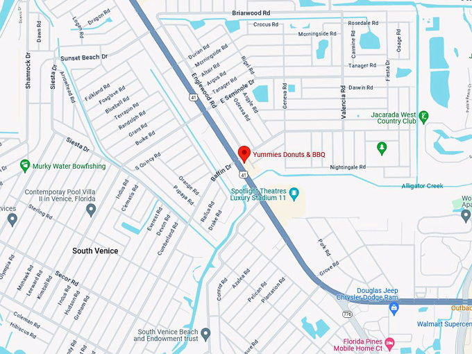 Yummies Donuts & BBQ 10 map