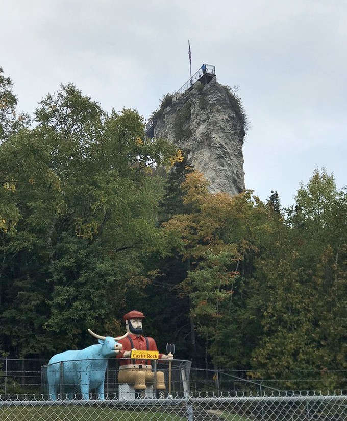 Rising like nature's own monument, this limestone giant has been photobombing the Upper Peninsula skyline since long before cameras were invented.