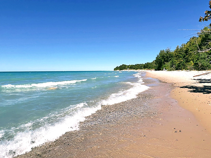 Paradise found! Christmas Cove's turquoise waters and golden sands create Michigan's own Caribbean mirage on a perfect summer day.
