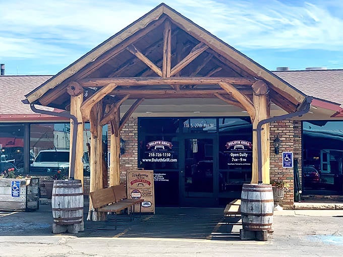 Rustic timber frames and weathered barrels welcome hungry visitors to Duluth Grill, where comfort food gets its well-deserved upgrade.