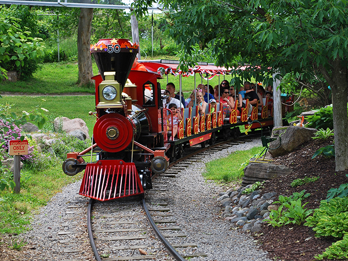The little red locomotive that could! Saginaw's Iberschoff Special train delights passengers of all ages with its storybook charm.