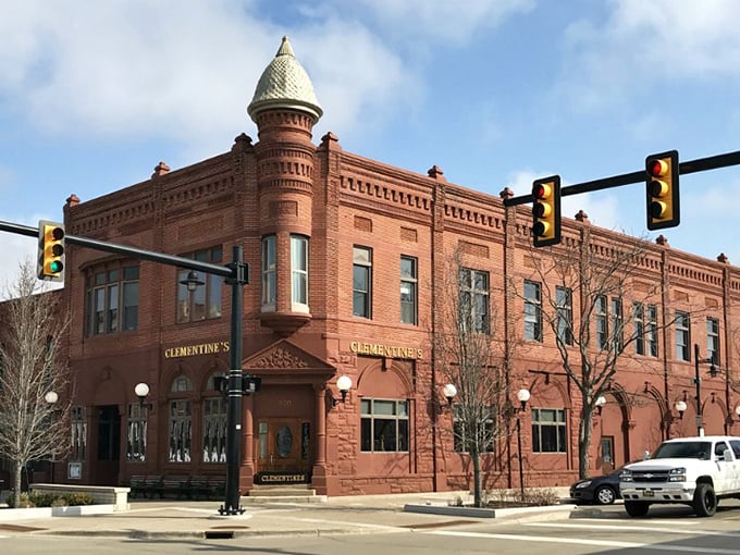 A historic brick fortress of flavor, Clementine's stands proudly on the corner with its distinctive turret beckoning hungry travelers.