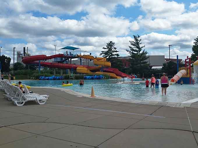 Flash Flood Water Park welcomes families with colorful slides and endless summer fun in Battle Creek, Michigan's best-kept aquatic secret.