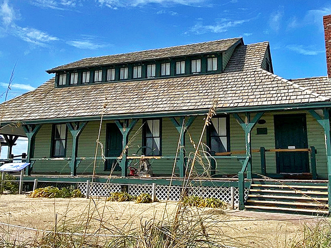 Gilbert's Bar House of Refuge stands proudly on Stuart's coastline, its weathered green exterior a testament to over a century of maritime vigilance and rescue.