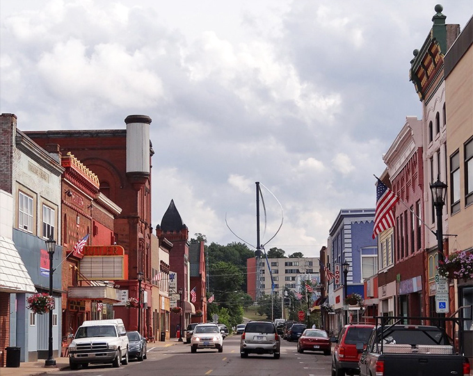 Ishpeming's charming main street whispers stories of yesteryear, where time slows down and history comes alive.