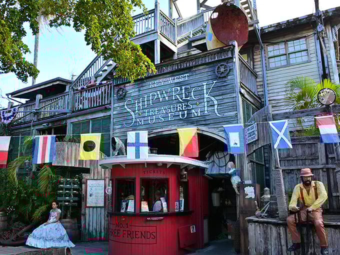 The weathered facade of Key West Shipwreck Museum looks like it might've been salvaged from the ocean floor itself!