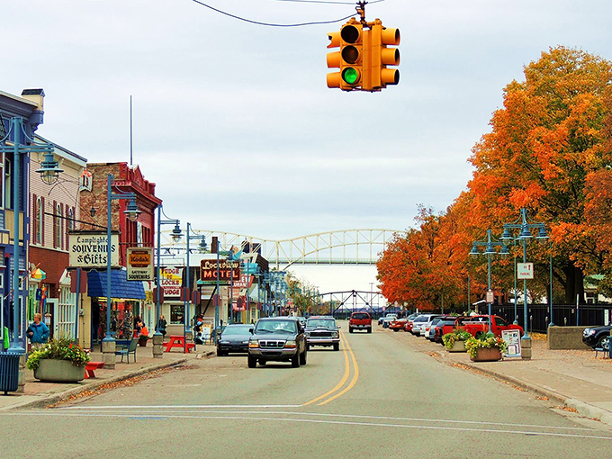 Sault Ste. Marie's main street welcomes visitors with colorful storefronts and that perfect small-town charm that makes you want to linger all afternoon.
