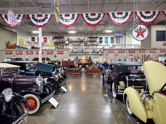 Welcome to automotive paradise, where over 220 vintage vehicles create the most impressive traffic jam you'll ever want to be stuck in.