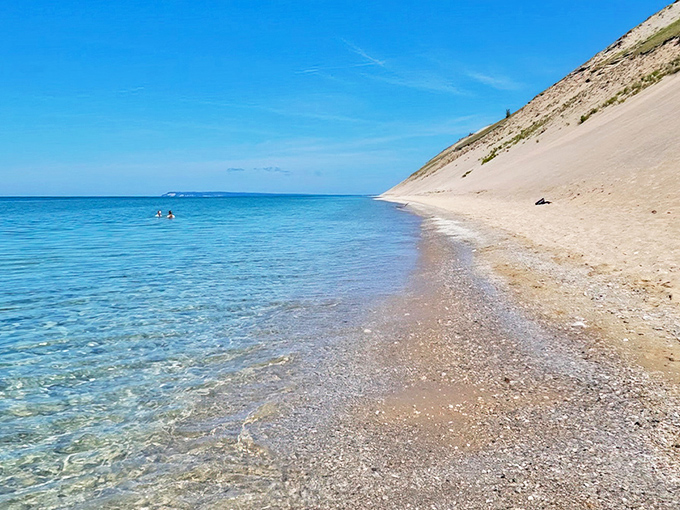 The iconic Dune Climb sign welcomes adventurers to what might be Michigan's most beautiful workout. Your calves are already trembling in anticipation.