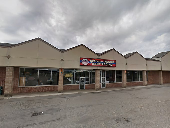 The unassuming storefront of Extreme Indoor Kart Racing hides the adrenaline-pumping adventures waiting inside this Clio hotspot.